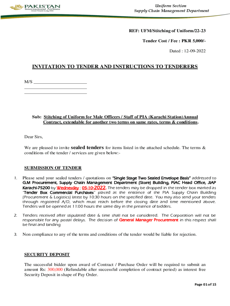 Fillable Online Supply Of 1120 Uniform And Stitching Of Uniform ...