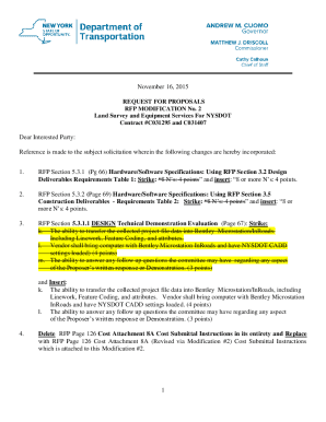 Fillable Online RFP MODIFICATION No. 2 Land Survey and Equipment ...