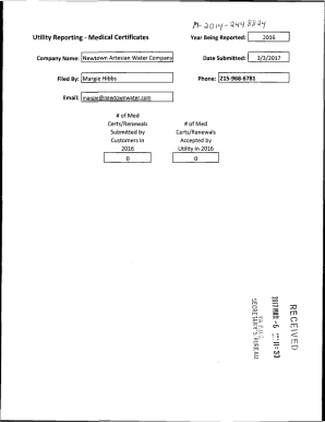 Fillable Online Utility Reporting - Medical Certificates Year Being ...
