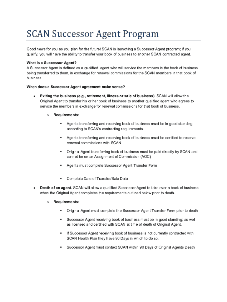 Fillable Online appliedga.comwp-contentuploadsSCAN Successor Agent ...