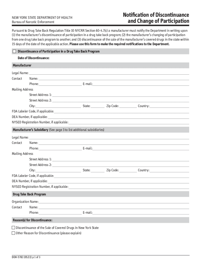 Fillable Online Bureau of Narcotic Enforcement - New York State Department of Health Fax Email ...