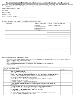 Fillable Online Sample Commencement Invitation Letter - Harvard International Office Fax Email ...
