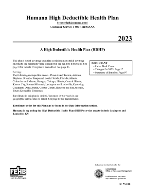 Fillable Online Small Business and Group High-Deductible Health Plans ...