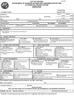 Fillable Online CITY OF CHICAGO DEPARTMENT OF BUSINESS AFFAIRS AND ...