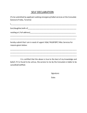 Air suvidha self declaration form sample - issepromotion