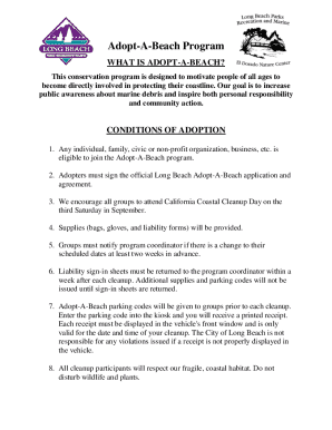 Fillable Online Adopt-A-Beach Program Fax Email Print - pdfFiller