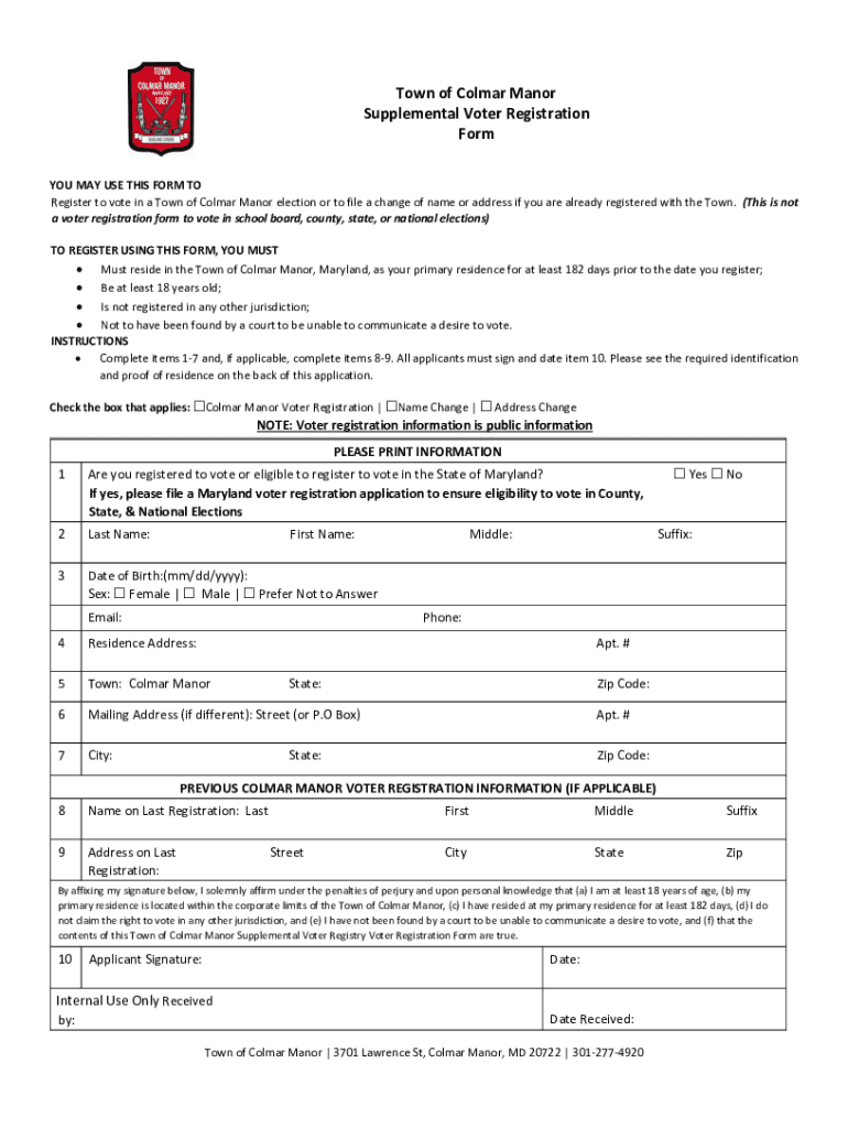 Fillable Online eforms.comvoter-registrationFree Voter Registration ...