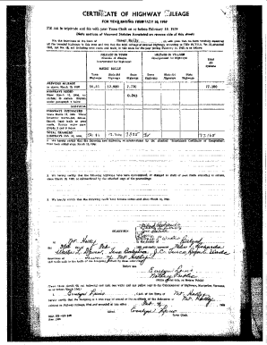 Fillable Online vtrans.vermont.govplanningmapsMileage Certificate ...