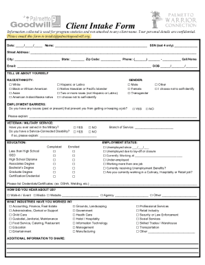 Fillable Online What is a client intake formand how do you create one ...