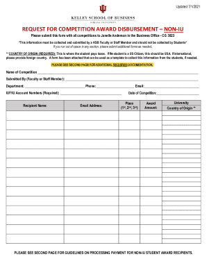 Fillable Online REQUEST FOR COMPETITION AWARD DISBURSEMENT Fax Email ...