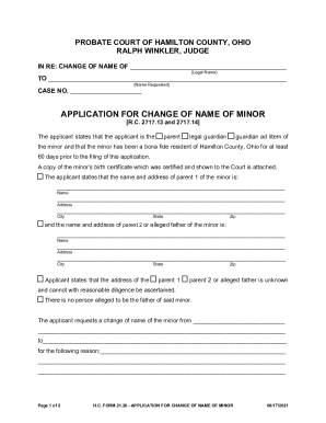 Fillable Online INSTRUCTIONS FOR CHANGE OF NAME OF A MINOR Fax Email ...