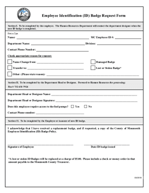 Fillable Online Identity Badge Request Form TemplateJotform Fax Email ...