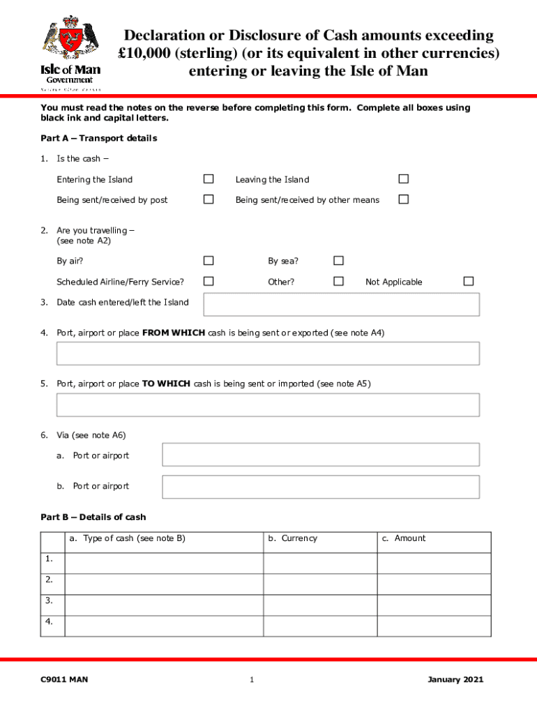 Fillable Online Declaration or Disclosure of Cash amounts exceeding ...