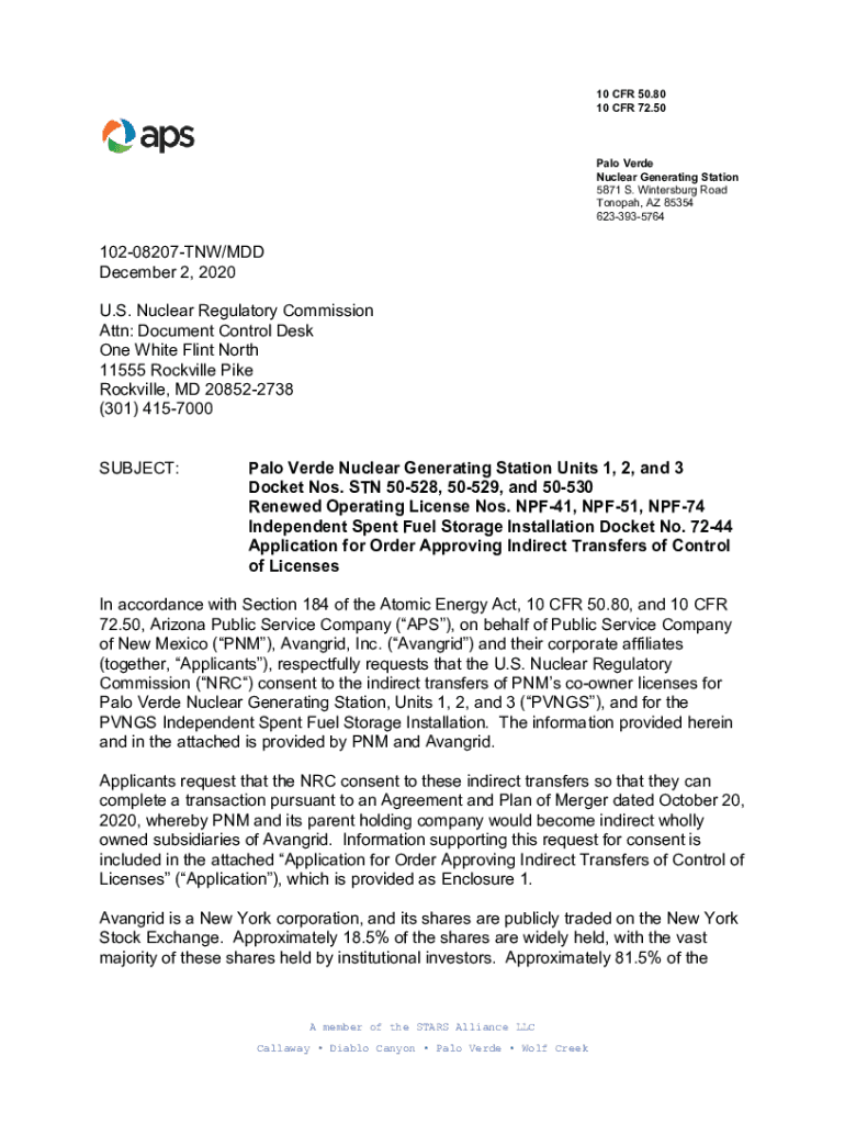 Fillable Online Application for Order Approving Indirect Transfers of Control of ... Fax Email ...