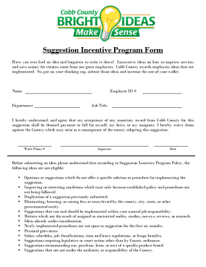 Fillable Online Suggestion Incentive Program Form Fax Email Print - pdfFiller