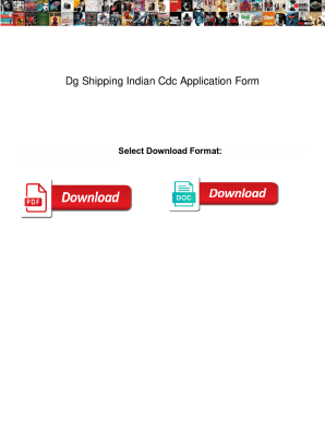 Fillable Online Dg Shipping Indian Cdc Application Form. Dg Shipping ...
