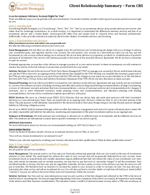 Fillable Online Client Relationship Summary- Form CRS Fax Email Print ...
