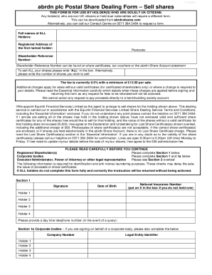 Fillable Online Postal share dealing instruction form - Link Group Fax ...