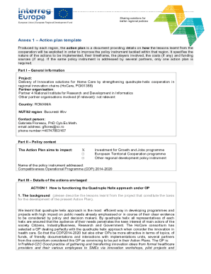 Fillable Online Annex 1 Action plan template - IDE-RAM Fax Email Print - pdfFiller