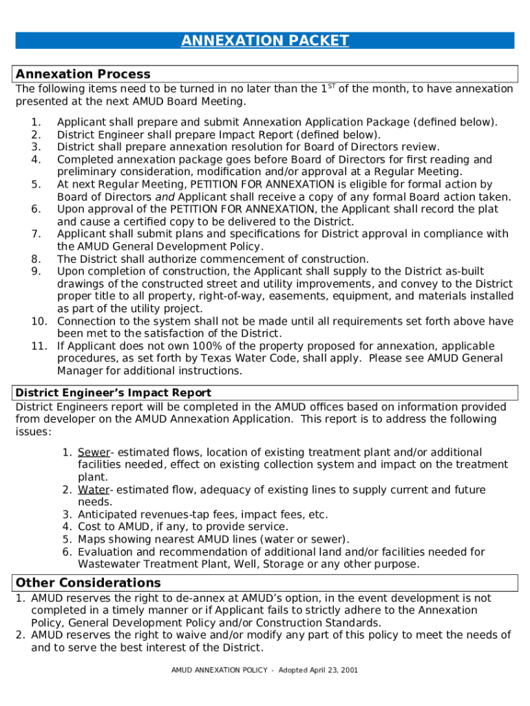 Attached is an ination packet on how to annex into the AMUD District ...