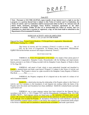Fillable Online Forms for Activity and Use Limitations, 310 Mass. Reg ...