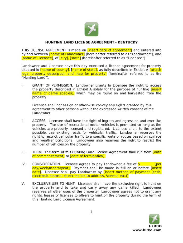 Hunting lease agreement: Fill out & sign online - DocHub Doc Template ...