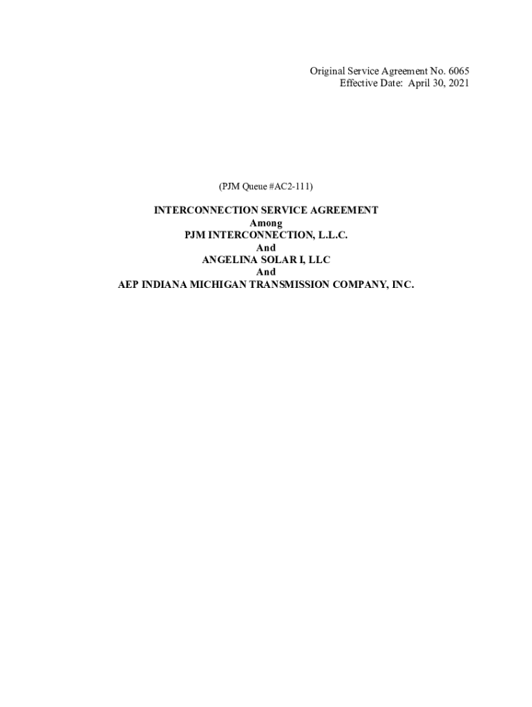 Fillable Online interconnection construction service agreement - PJM ...