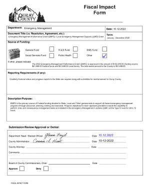 Fillable Online FISCAL IMPACT FORM TEMPLATE.doc Fax Email Print - pdfFiller