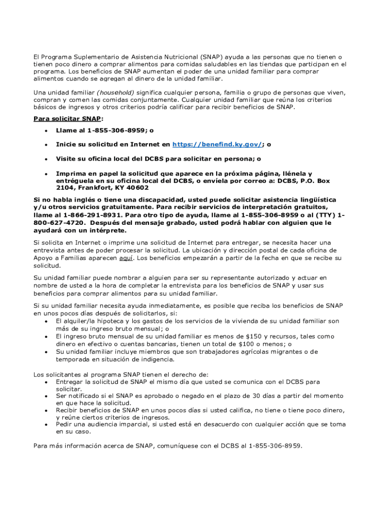 Fillable Online SNAP y ayuda con alimentosOhio Legal Help Fax Email ...