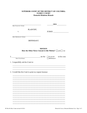 Fillable Online 3RD-P-CUSTODY-MODEL-Motion-to-Intervene-in-Existing ...