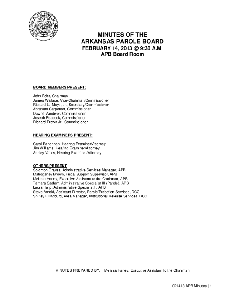 Fillable Online Fillable Online paroleboard arkansas APB BOARDROOM ...