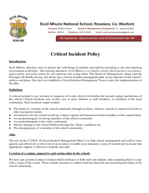 Fillable Online Responding to Critical Incidents Guidelines and ...