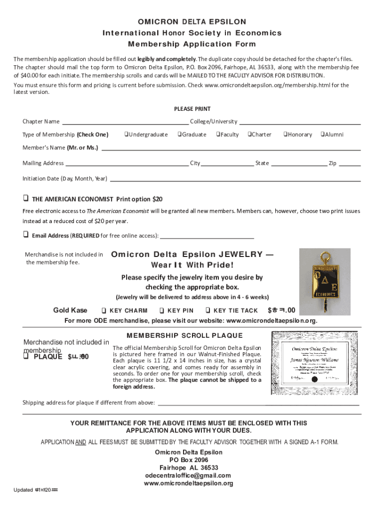 Fillable Online econ gatech Fillable Online Membership Application Form.qxd - University of ...