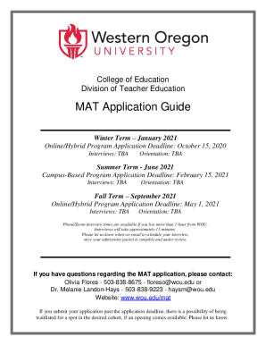 Fillable Online MAT Application Guide - Graduate Programs Fax Email ...