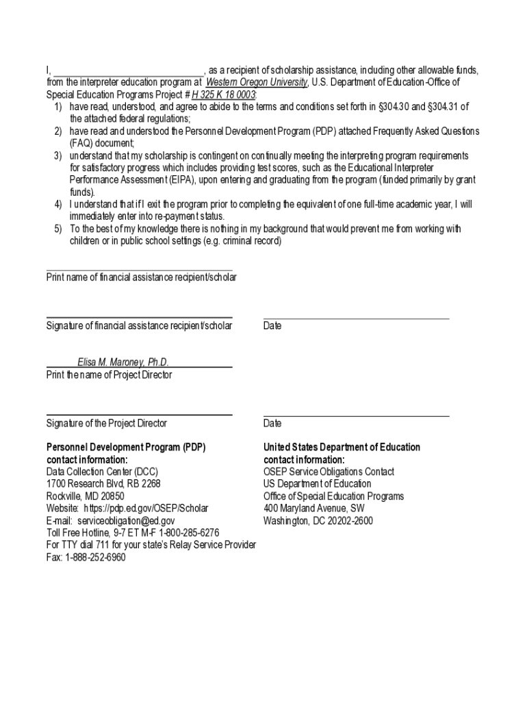 Fillable Online Recipient of scholarship assistance form.doc Fax Email ...