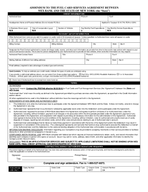 Fillable Online ADDENDUM TO THE FUEL CARD SERVICES AGREEMENT ... Fax ...