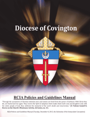 Fillable Online RCIA Policies and Guidelines Manual - Diocese of ...