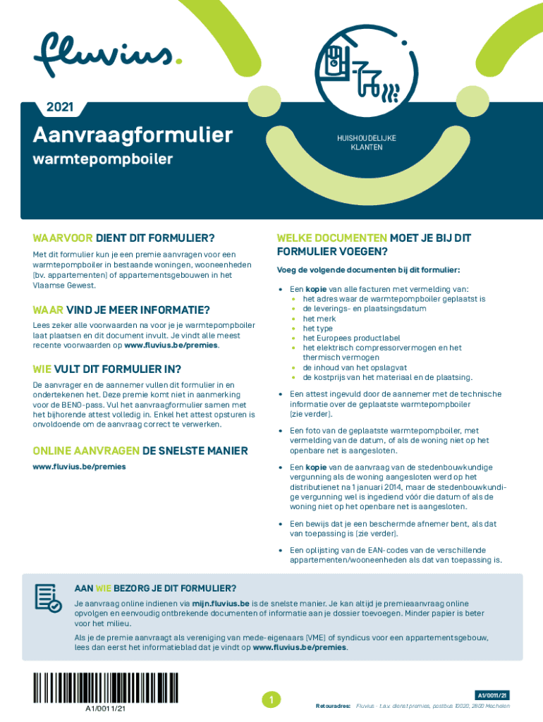Fillable Online Mijn VerbouwPremie voor warmtepompboilerVlaanderen.be Fax Email Print - pdfFiller