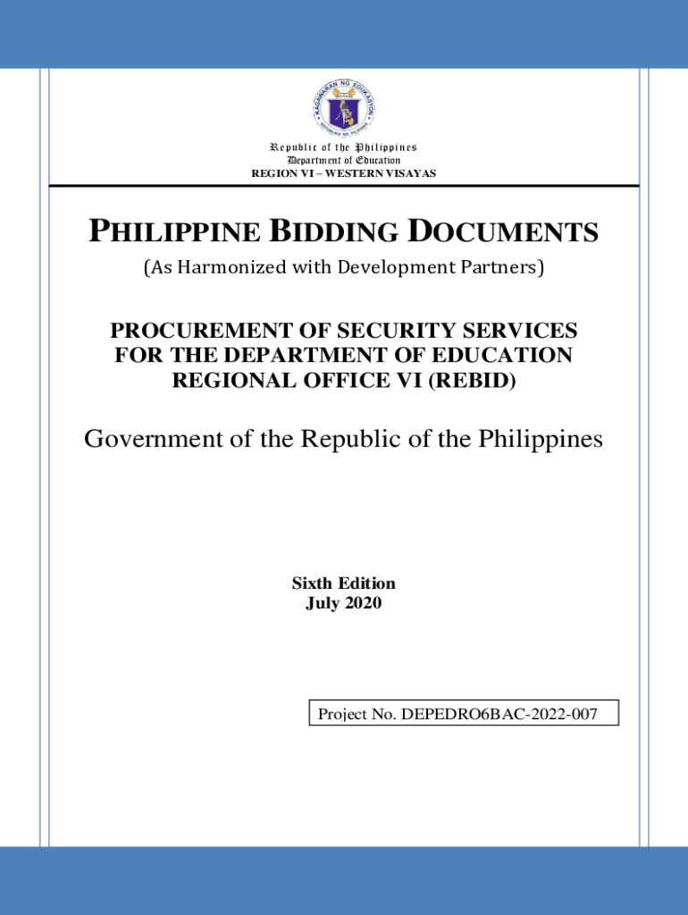 Fillable Online PHILIPPINE BIDDING DOCUMENTS - region6deped.gov.ph Fax Email Print - pdfFiller