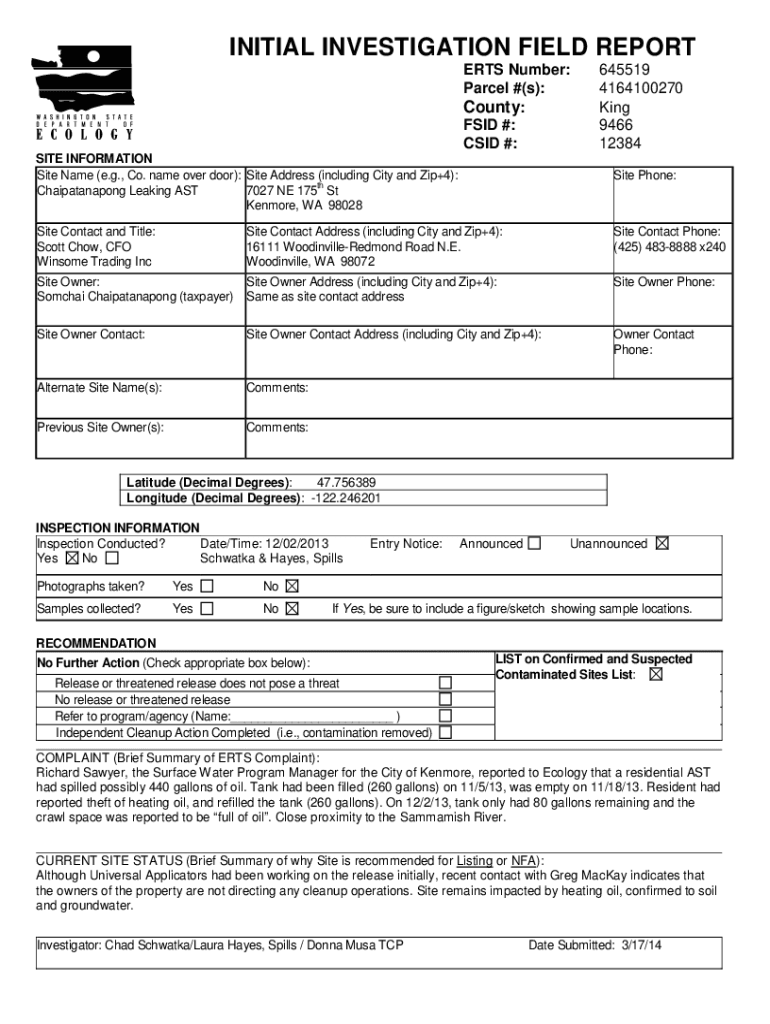 Fillable Online Fillable Online fortress wa ERTS Number: Fax Email ...