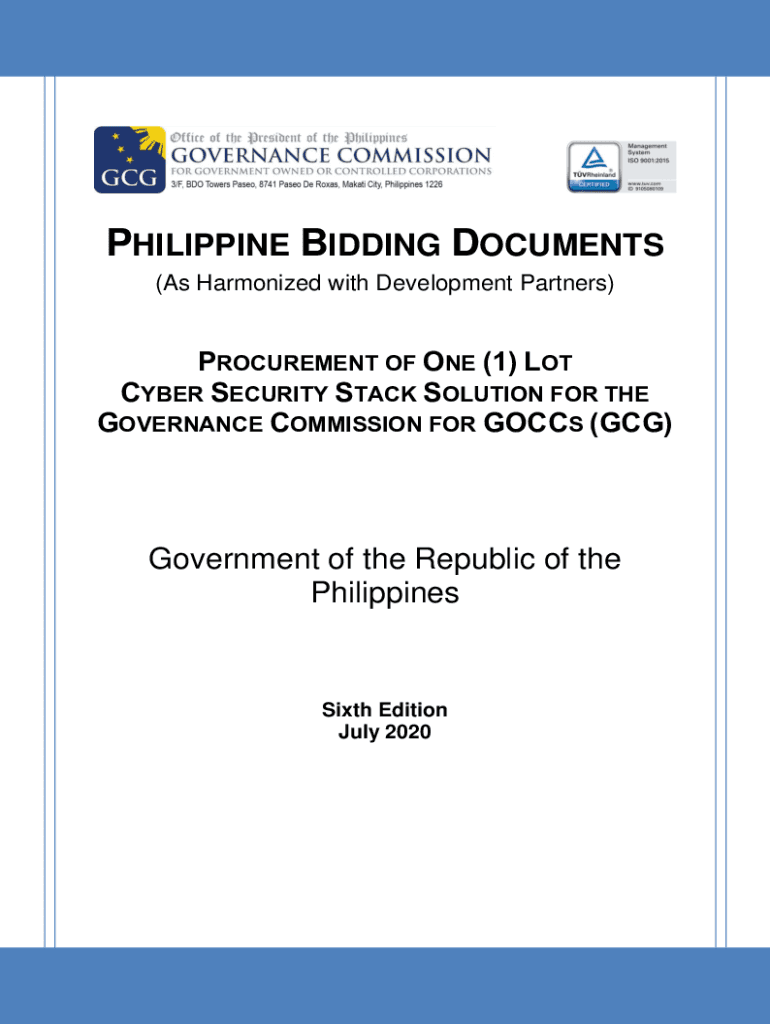 Fillable Online gcg gov PHILIPPINE BIDDING DOCUMENTS - Batangas State University Fax Email Print ...
