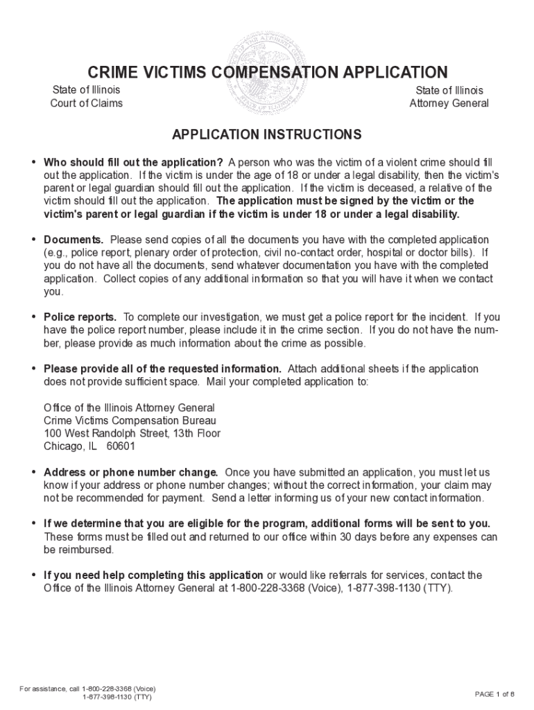 Fillable Online Assistance for Victims of Violent Crimes Court of ...