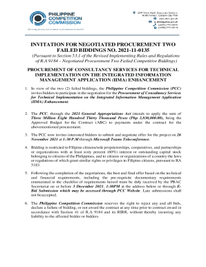 Fillable Online invitation for negotiated procurement due to two-failed ...