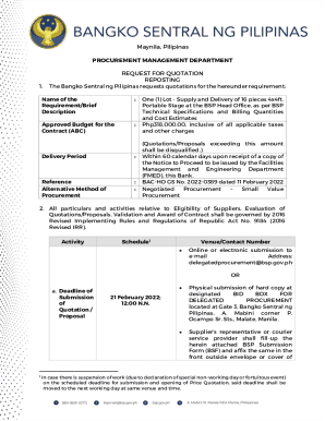 Fillable Online Request for Quotation - Government Procurement Policy Board Fax Email Print ...