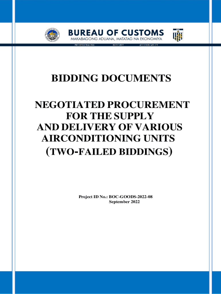 Fillable Online BIDDING DOCUMENTS - Bureau of Customs Fax Email Print - pdfFiller