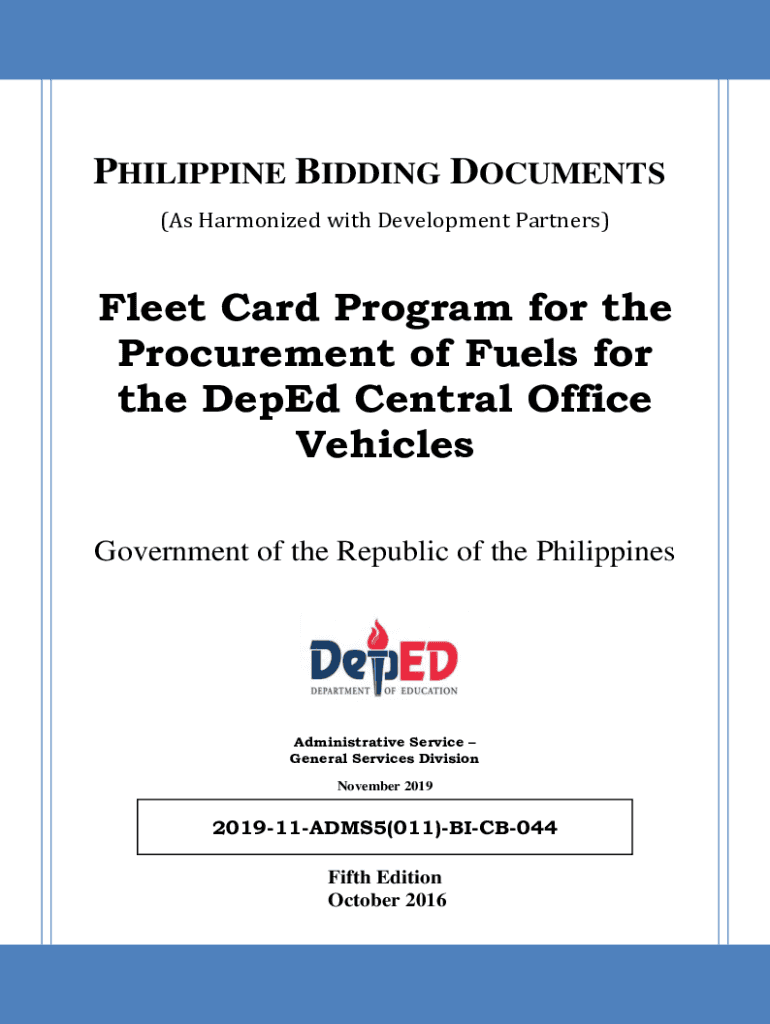 Fillable Online Fleet Card Program for the Procurement of Fuels for ...