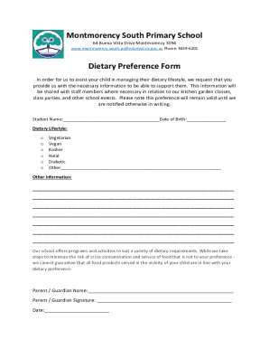 Fillable Online montysouth vic edu Montmorency South Primary School ...