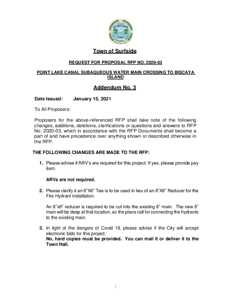 Fillable Online Point Lake Canal Subaqueous Water Main Crossing Project ...