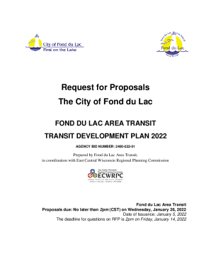 Fillable Online Request for Proposals - Fond du Lac County Fax Email ...