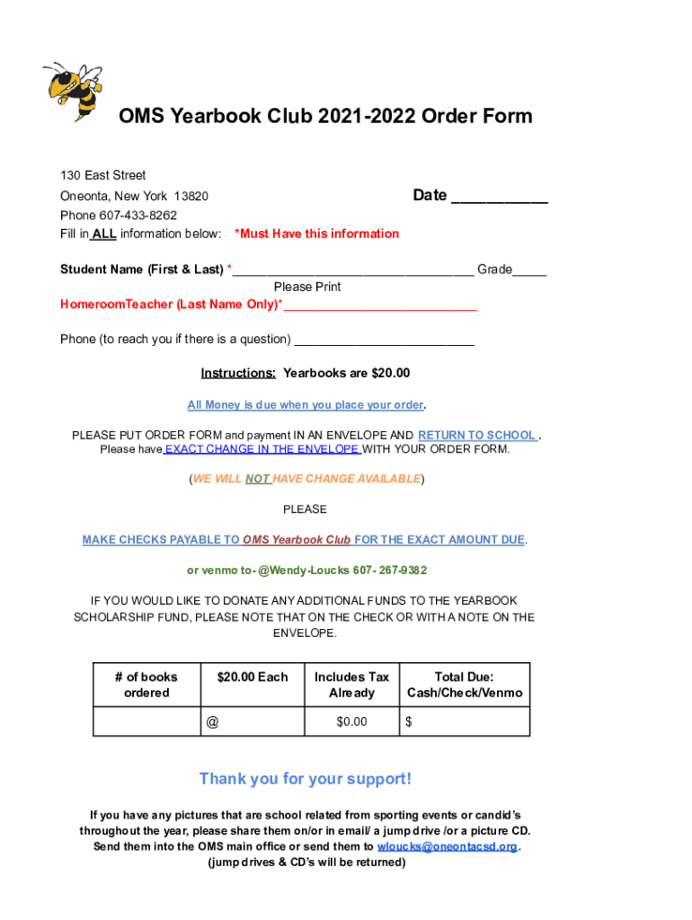 Fillable Online OMS yearbook chosen for Gallery of Excellence Fax Email Print - pdfFiller